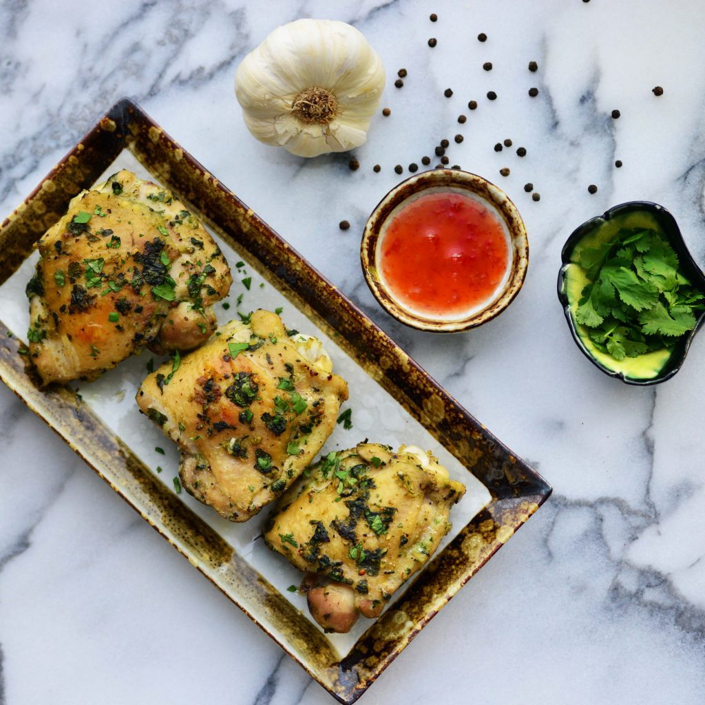 Grilled Garlic Pasted Chicken (Gai Yang) - My Global Cuisine